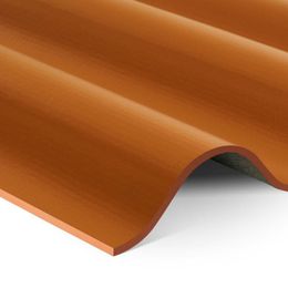 thyssenkrupp Swisspearl Sinus-Wellplatte 177/51 P5 Faserzement vorperforiert ziegelrot, 1250 mm