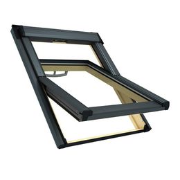 Roto Dachfenster Q42C W200 Schwingfenster Holz Fenster, 55x78 cm (5/7), 2-fach Verglasung