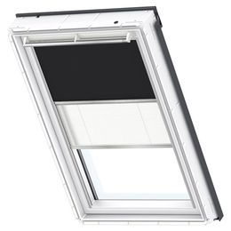 Velux Verdunkelung Plus DFD Manuell Uni Schwarz/Wei&szlig; 3009, C02, Aluminiumschiene,GEL,Manuell,Velux