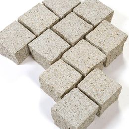 Seltra Natursteine Pflastersteine SOL AMBIENTE+ -gestockt- Granit r&ouml;tlich-gelb-grau, 5x5x5 cm, 1 Pack
