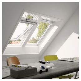 Velux Solar Schwingfenster INTEGRA GGL 208430 Holz wei&szlig; Alu ENERGIE Dachfenster, 55x78 cm (CK02)