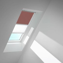 Velux Verdunkelungsrollo Duo DFD Rosenholz/Wei&szlig; 4578, C02, GGU,Manuell,Velux,wei&szlig;e Schiene