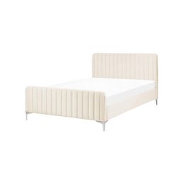 Beliani Doppelbett LUNAN in Beige/Silber - (W) 146 x (H) 101 x (L) 215 cm | Gr.: onesize