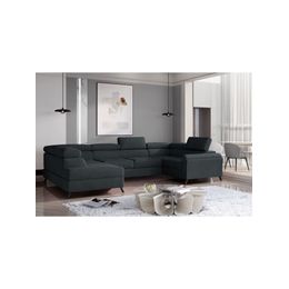 MF Design Esco Recamiere Links in Anthrazit - (L) 200 x (B) 336 x (H) 92 cm | Gr.: onesize