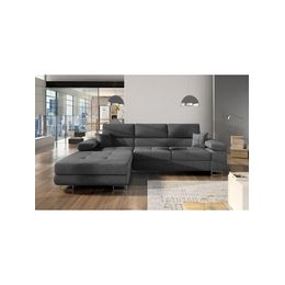 MF Design Amanda Recamiere Links in Anthrazit - (L) 203 x (B) 289 x (H) 85 cm | Gr.: onesize