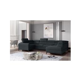 MF Design Esco Recamiere Rechts in Anthrazit - (L) 200 x (B) 336 x (H) 92 cm | Gr.: onesize