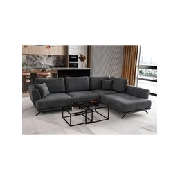 MF Design Lardo Recamiere Rechts in Asphalt - (L) 191 x (B) 276 x (H) 90 cm | Gr.: onesize