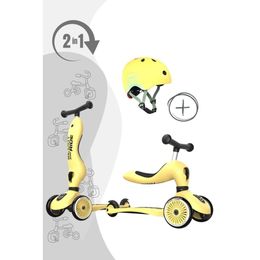 Scoot & Ride Scoot&Ride Highwaykick 1 Rutscherfahrzeug inkl. Helm - Farbe: Steel - Farbe: Lemon | Gr.: onesize