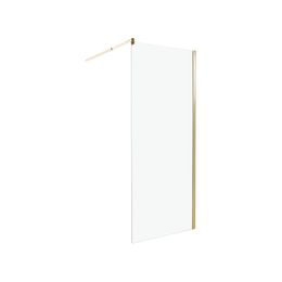 Beliani Duschwand AHAUS in Transparent/Gold - (W) 80 x (H) 190 x (L) 80 cm | Gr.: onesize