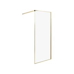 Beliani Duschwand WASPAM in Transparent/Gold - (W) 80 x (H) 190 x (L) 80 cm | Gr.: onesize
