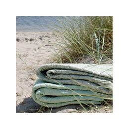 Chic Antique Aix Quilt &ndash; Maritime Steppdecke aus Baumwolle in gr&uuml;n | Gr.: onesize