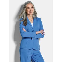 GOLDNER Kurzgr&ouml;&szlig;e: Viskoseblazer mit Reverskragen in blau | Gr.: 23