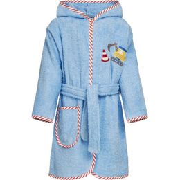 Playshoes Frottee-Bademantel Bagger in Bleu | Gr.: 122/128