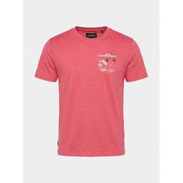KOROSHI Crew t-shirt baumwolle druck-emb in pink | Gr.: XXL