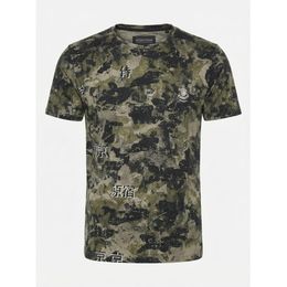 KOROSHI Crew cotton all over t-shirt in khaki | Gr.: 3XL