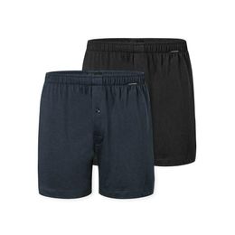 Schiesser Boxershort 2er Pack in Schwarz/Dunkelblau | Gr.: XL