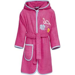 Playshoes Frottee-Bademantel Flamingo in Pink | Gr.: 86/92