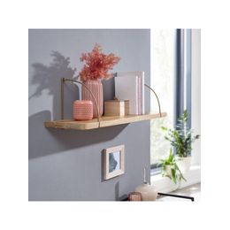 KADIMA DESIGN Wandregal 60x25x22 cm Massivholz / Metall H&auml;ngeregal | Gr.: 60 x 22 x 25 cm