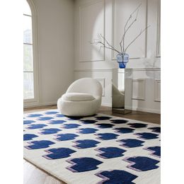 benuta Finest Kurzflor Teppich Keith Blau 160x230 cm - Moderner Kurzflor-Teppich f&uuml;r Wohnzimmer