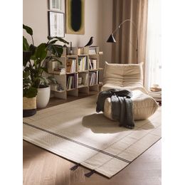 benuta Pure Wollteppich Kambiz Cream/Anthrazit 120x170 cm - Naturfaserteppich aus Wolle