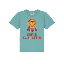 Watabout.kids Shirt 'L&ouml;we Superschwester' girl Blue size 98/104