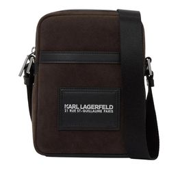 K by KARL LAGERFELD Karl Lagerfeld Crossbody Bags - K/Traveller Gro&szlig;e Umh&auml;ngetasche aus Wildlederimita - Gr. unisize - in Braun - f&uuml;r Damen