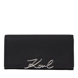 K by KARL LAGERFELD Karl Lagerfeld Portemonnaie - SIGNATURE CONTINENTAL FLAP Geldb&ouml;rse - Gr. unisize - in Schwarz - f&uuml;r Damen
