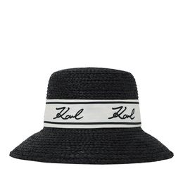 K by KARL LAGERFELD Karl Lagerfeld Caps & M&uuml;tzen - Signature-Sonnenhut mit Schal - Gr. ONE SIZE - in Schwarz - f&uuml;r Damen