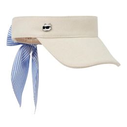 K by KARL LAGERFELD Karl Lagerfeld Caps & M&uuml;tzen - IKON CHOUPETTE TIE DETAIL VISOR Hut - Gr. ONE SIZE - in Beige - f&uuml;r Damen