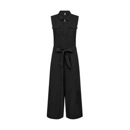 Jumpsuit soyaconcept "Soya Concept Einteiliger Anzug SC-INA 7", Damen, Gr. M, Normalgr&ouml;&szlig;en, 9999 schwarz, Obermaterial: 55% Leinen, 45% Viskose, Overalls Jumpsuit