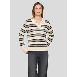 Strickpullover Rabe "Pullover", Damen, Gr. 42, beige, 55%Baumwolle 40%Polyacryl 5%Polyester, geringelt, gerade, gerader Abschluss, Pullover Strickpullover