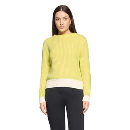 BETTY & CO Strickpullover BETTY & CO "Damen mit Strickdetails", Damen, Gr. 40, cream, gelb, Strick, Obermaterial: 100% Polyester, gerade normal, Pullover Strickpullover
