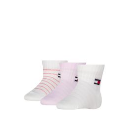 Socken Tommy Hilfiger "TH BABY SOCK 3P GIFTBOX BRETON", Damen, Gr. 19-22, pink, Obermaterial: 73% Baumwolle, 25% Polyamid, 2% Elasthan, Socken Socken
