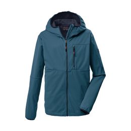 Softshelljacke Killtec "KOS 124 BYS SFTSHLL JCKT", Jungen, Gr. 152, blau, Oberseite: 100% Polyester;R&uuml;ckseite: 100% Polyester;Futter: 100% Polyester, Jacken Softshelljacke, Wind- und wasserabweisende Softshelljacke mit 10.000 mm Wassers&auml;ule