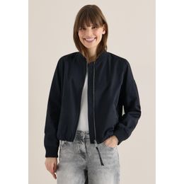 Blouson Cecil, Damen, Gr. XS (36), blau navy, Web, 66% Baumwolle, 34% Polyamid, unifarben, comfort fit normal, Rundhals, B&uuml;ndchen, Jacken Blouson, im soften Baumwoll-Mix