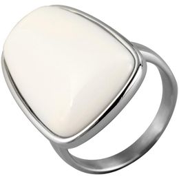 Adelia&acute;s Fingerring ADELIA&acute;S "Damen Ring aus Edelstahl" Gr. 52, wei&szlig; (silber), Fingerringe, Damen, 52, Edelstahl, Fingerring