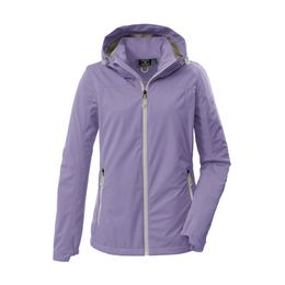 Softshelljacke Killtec "KOS 69 WMN SFTSHLL JCKT", Damen, Gr. 42, pflaume, Oberseite: 100% Polyester;R&uuml;ckseite: 100% Polyester, Jacken Softshelljacke, Winddichte, wasserabweisende Damenjacke mit abnehmbarer Kapuze