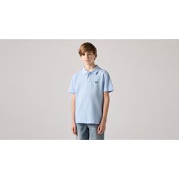 Poloshirt LEVI'S KIDS "LVB BACK NECK TAPE POLO", M&auml;dchen, Gr. 8 (128), chambray blau levi's, Single Jersey, Obermaterial: 100% Baumwolle, Shirts, for BOYS