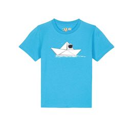 Watabout.kids Shirt 'Astronaut In Paper Boat' girl Blue size 98/104
