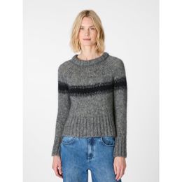 Les Racines du Ciel Damen-Jacquardpullover L/XL Graumeliert