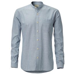 Oliver Spencer Stehkragenhemd L Blau-Natur