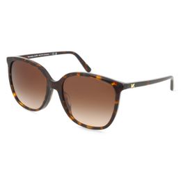 Michael Kors MK2137U | Damen-Sonnenbrille | Fassung: Vollrand, Quadratisch, Acetat, Havanna Dunkel | Glasfarbe: Braun Verlaufend