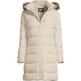LANDS' END Daunenmantel mit Kapuze, Damen,  Wei&szlig;, Polyester, by Lands' End