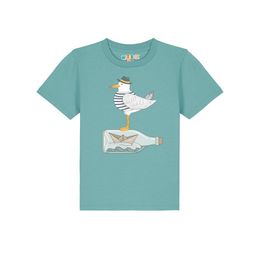 Watabout.kids Shirt 'M&ouml;we mit Hut' girl Blue size 110/116