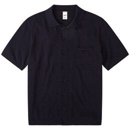 Maglificio GRP Herren-Strickshirt gekn&ouml;pft M Navy