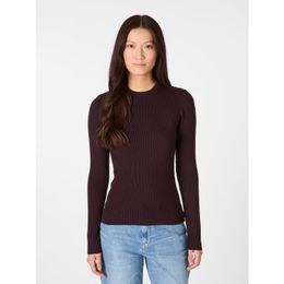 Knowledge Cotton Apparel Damen-Rippenshirt Merinowolle XL Weinrot