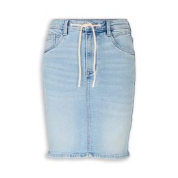 Tom Tailor Damen Jeansrock mit Kordelzug, blau, Uni, Gr. 38