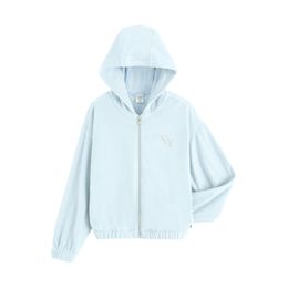 Cool Club Sweatjacke M&auml;dchen Gr&ouml;&szlig;e 134 hellblau / transparent