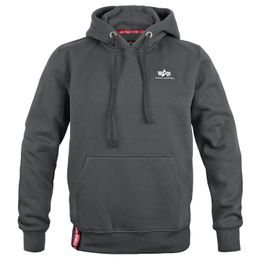 Alpha Industries Basic Hoody Small Logo greyblack, Gr&ouml;&szlig;e XL