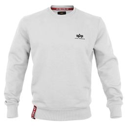 Alpha Industries Basic Sweater Small Logo wei&szlig;, Gr&ouml;&szlig;e M